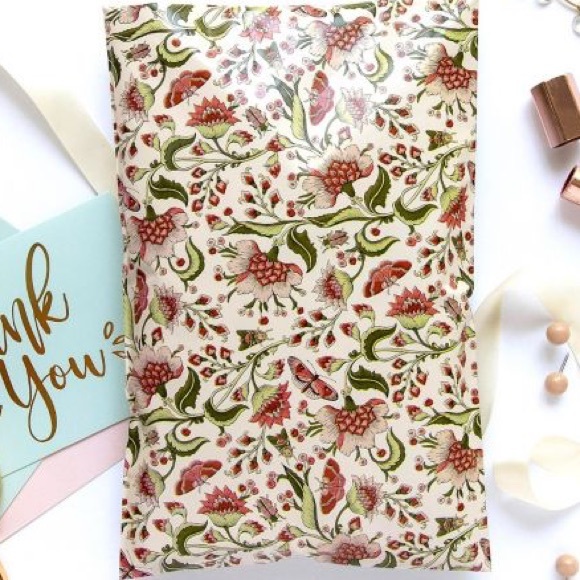 Office | 6x9 Poly Mailers Vintage Floral Designer Poly Shipping Bags ...
